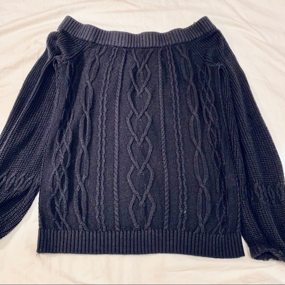 Soho | Sweaters | Soho Navy Cable Knit Off Shoulder Sweater Small ...